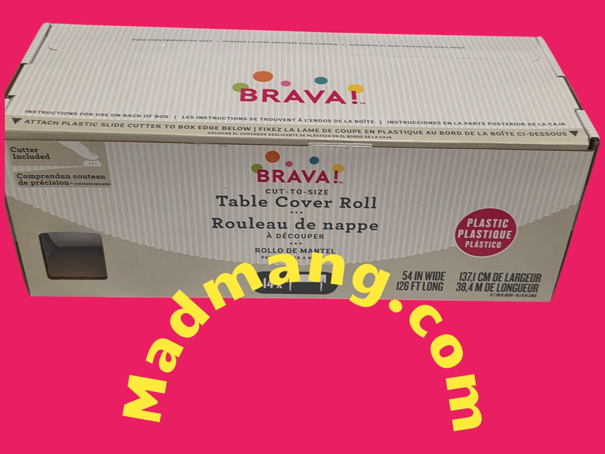 BRAVA CUT TO SIZE TABLE COVER ROLE 54INCHES WIDE 126 FT LONG – Madmang ...